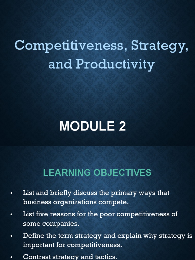 Competitiveness, Strategy, and Productivity | PDF | Strategic ...