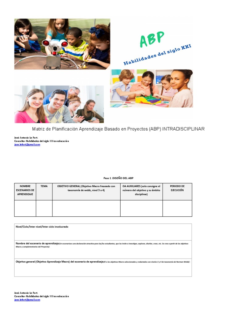 Planificacion ABP Intradisciplinar | PDF | Evaluación | Aprendizaje