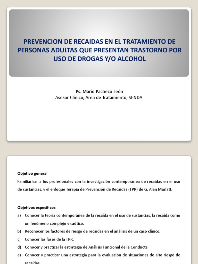 Prevencion de Recaidas | PDF | Pensamiento | La dependencia de sustancias