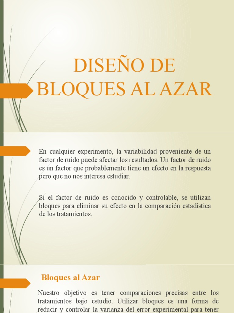 Diseño Bloques Al Azar | PDF | Análisis de variación | Experimentar