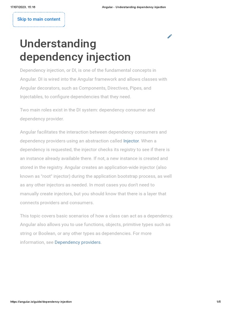 Angular - Understanding Dependency Injection | PDF | Class (Computer ... Angular - Understanding Dependency Injection | PDF | Class (Computer ...
