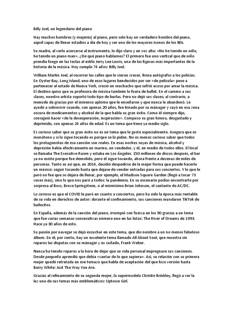 Billy Joel | PDF | Piano