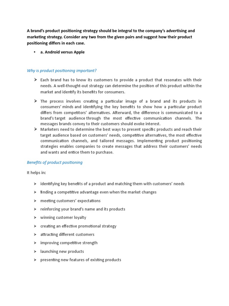 Apple’s Product Positioning Strategy Explained | PDF | Android ...