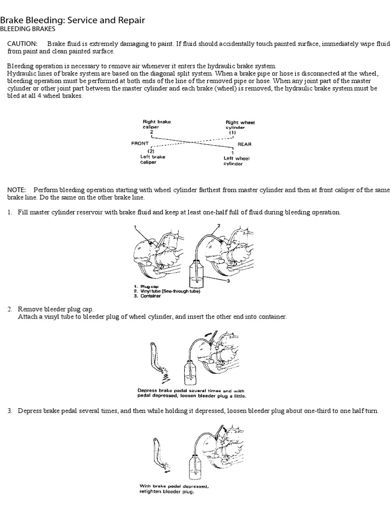 Brake Bleeding Procedure Guide | PDF | Home & Garden | Technology ...