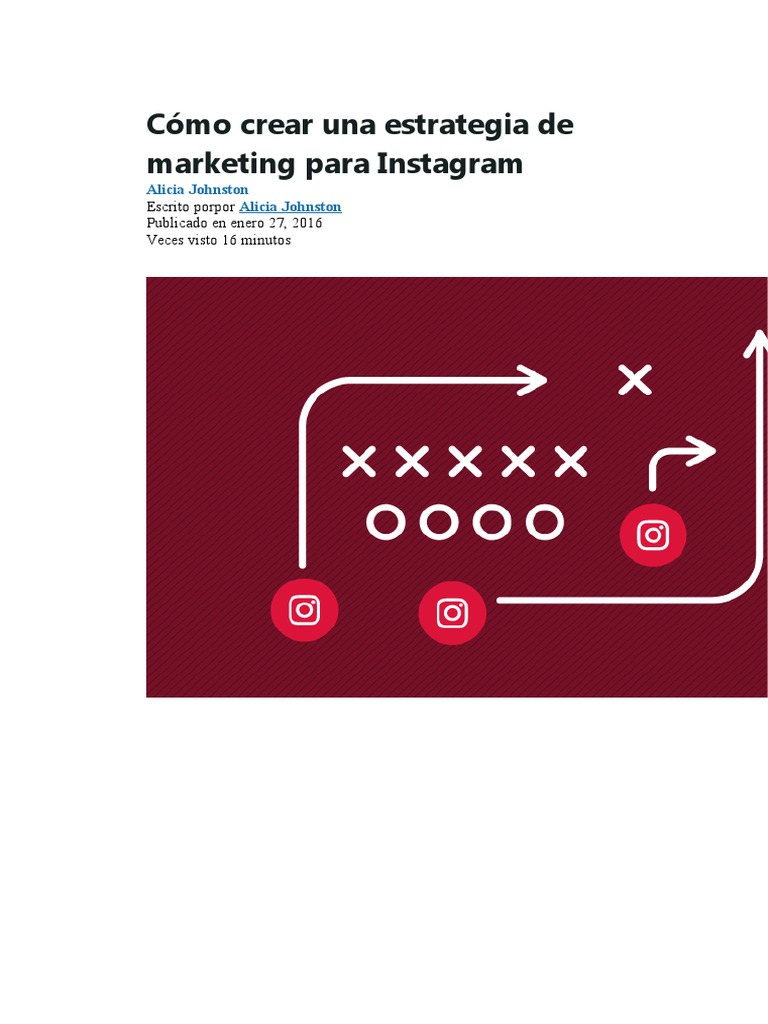 Cómo Crear Una Estrategia de Marketing para Instagram | PDF | Marca ...