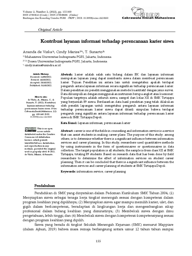Pengaruh Layanan Informasi pada Karier Siswa | PDF