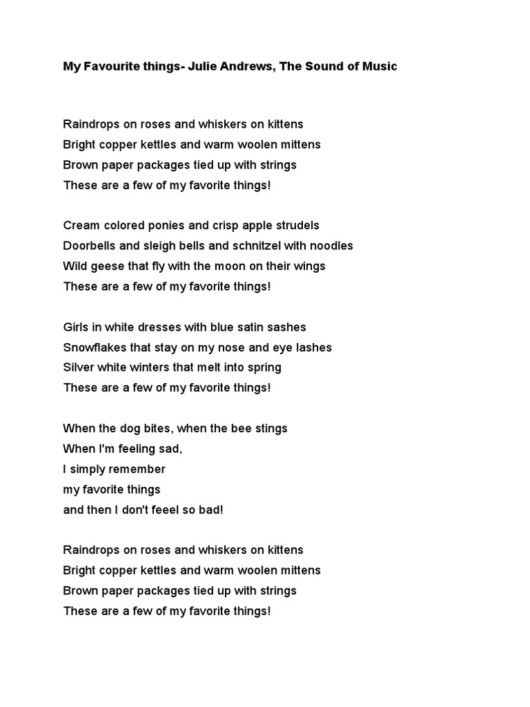 My Favourite Things | PDF