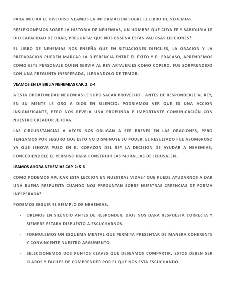 Lecciones de Fe en Nehemías | PDF