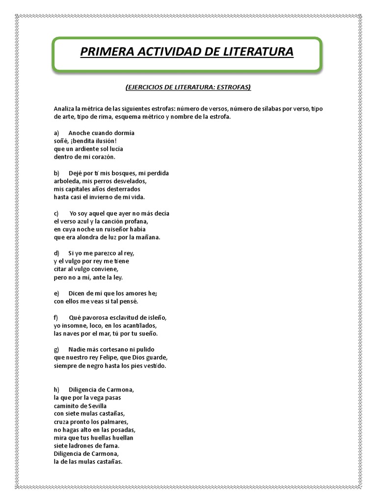 Primera Actividad de Literatura | PDF