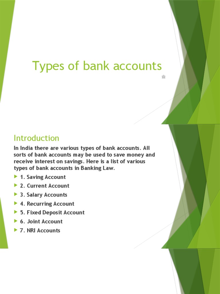 Types of Bank Accounts in India | PDF | Transaction Account | Banks