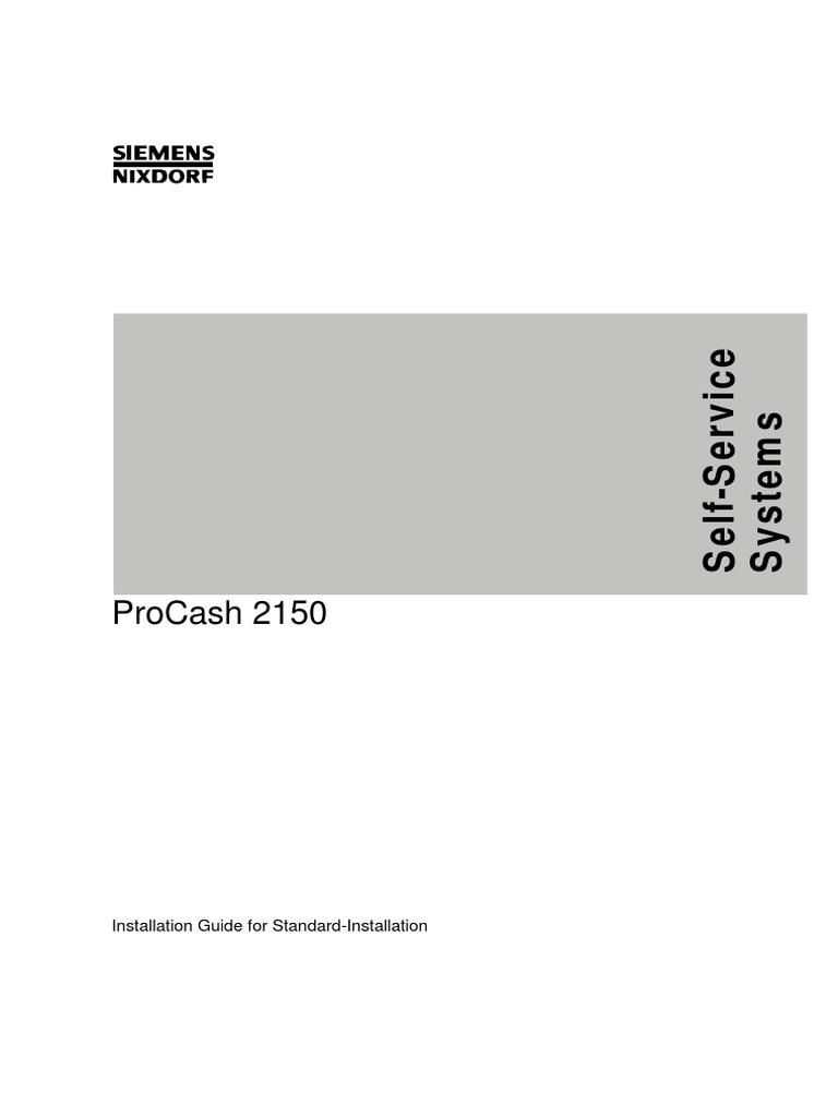 Wincor Nixdorf ProCash 2150 Installation Guide For Standard ...