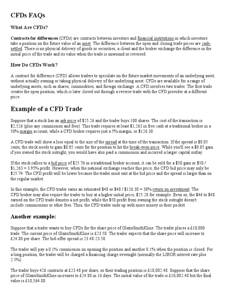 Contracts For Differences Info CFD | Download Free PDF | Contract For ...