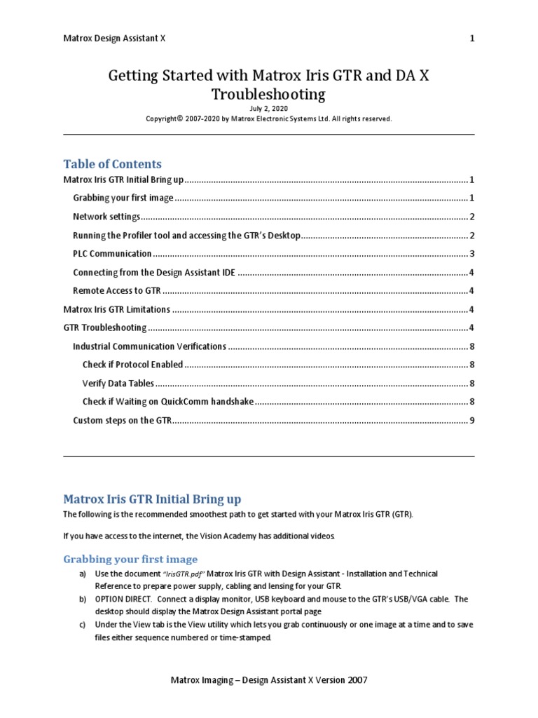 Getting Started With Matrox Iris GTR | PDF | Computer Network | Internet