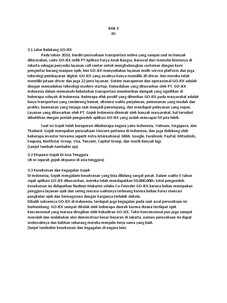 Bab 3 - Isi - Gojek | PDF