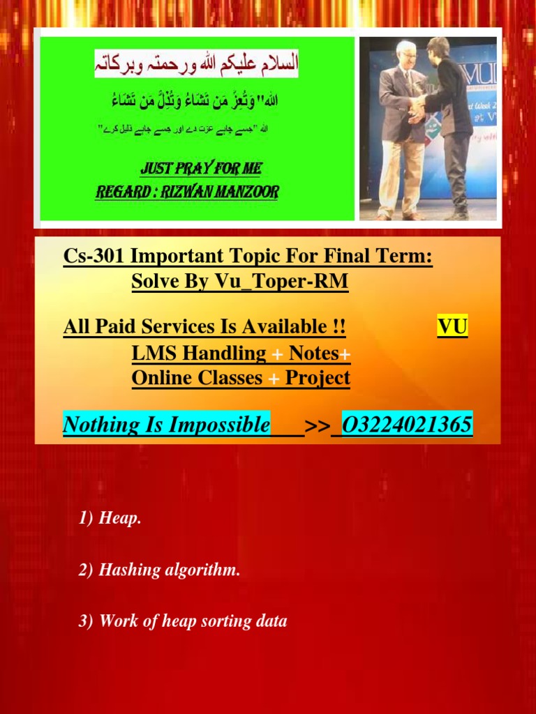 Cs-301Topic Final Term by Vu Topper RM | PDF