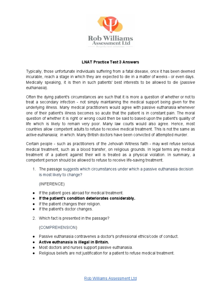 LNAT Practice Test 3 Answers | PDF | Personality Type | Extraversion ...