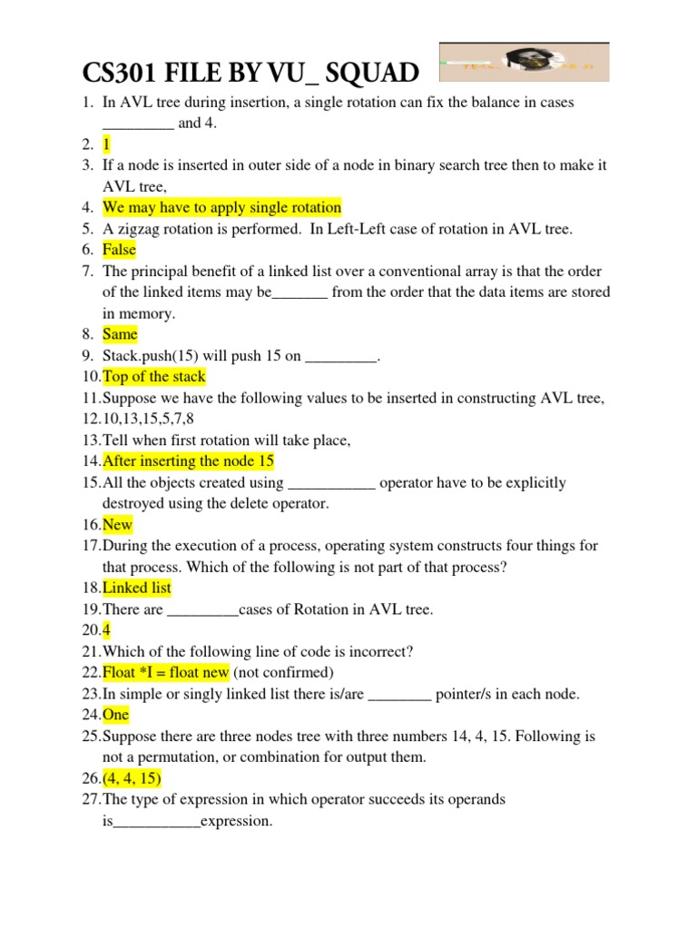 CS301 QUIZ #1 2022 File by VU | PDF | Pointer (Computer Programming) | Computer Engineering