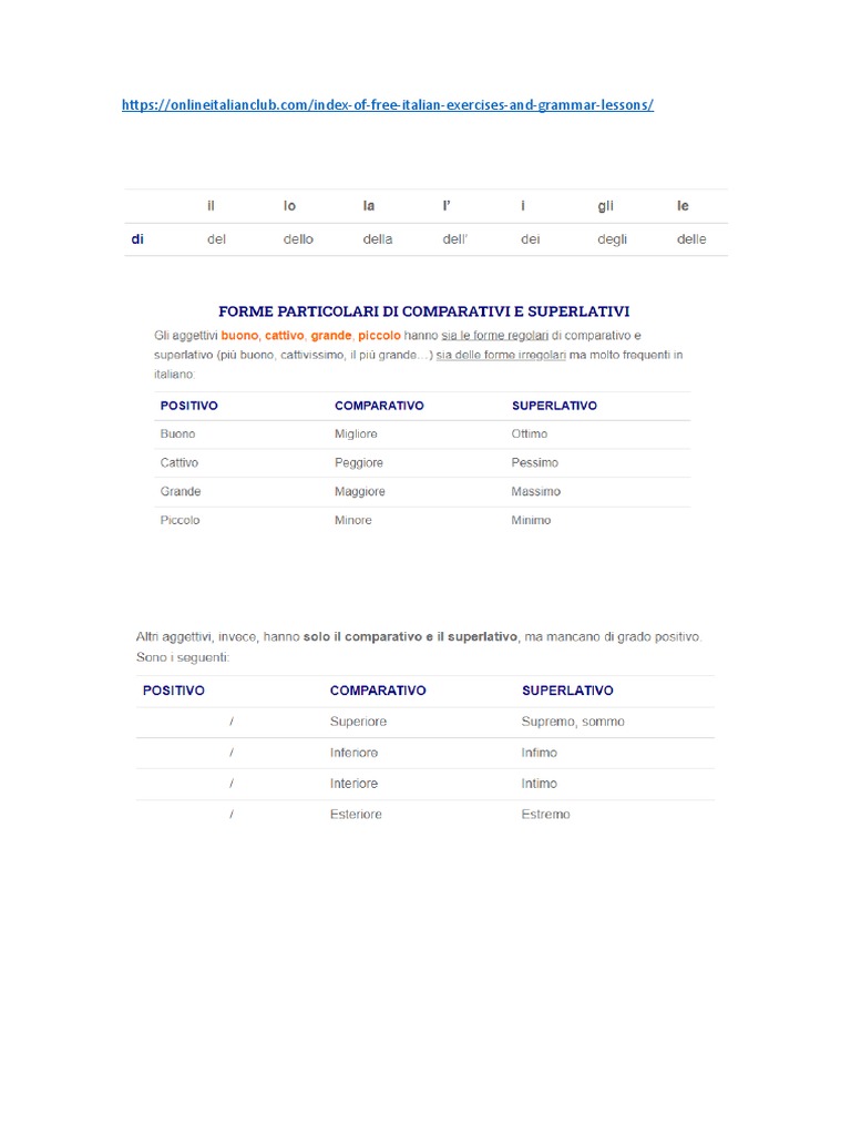 Comparativi e Superlativi | PDF