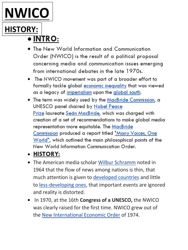 NWICO | PDF | International Relations