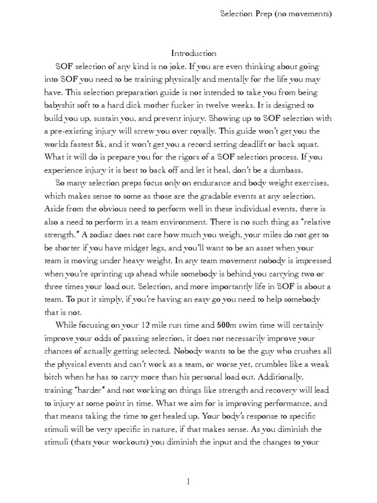 Sof Selection Preparation Pdf Kettlebell Physical Exercise