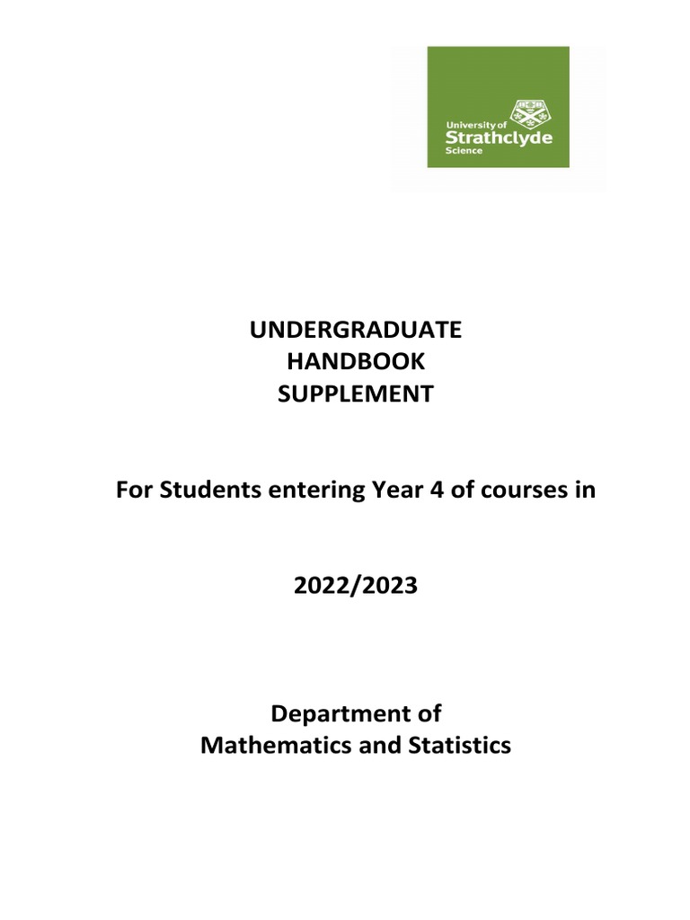 4th Year UG Handbook 2022-2023 | PDF | Academic Degree | Statistics