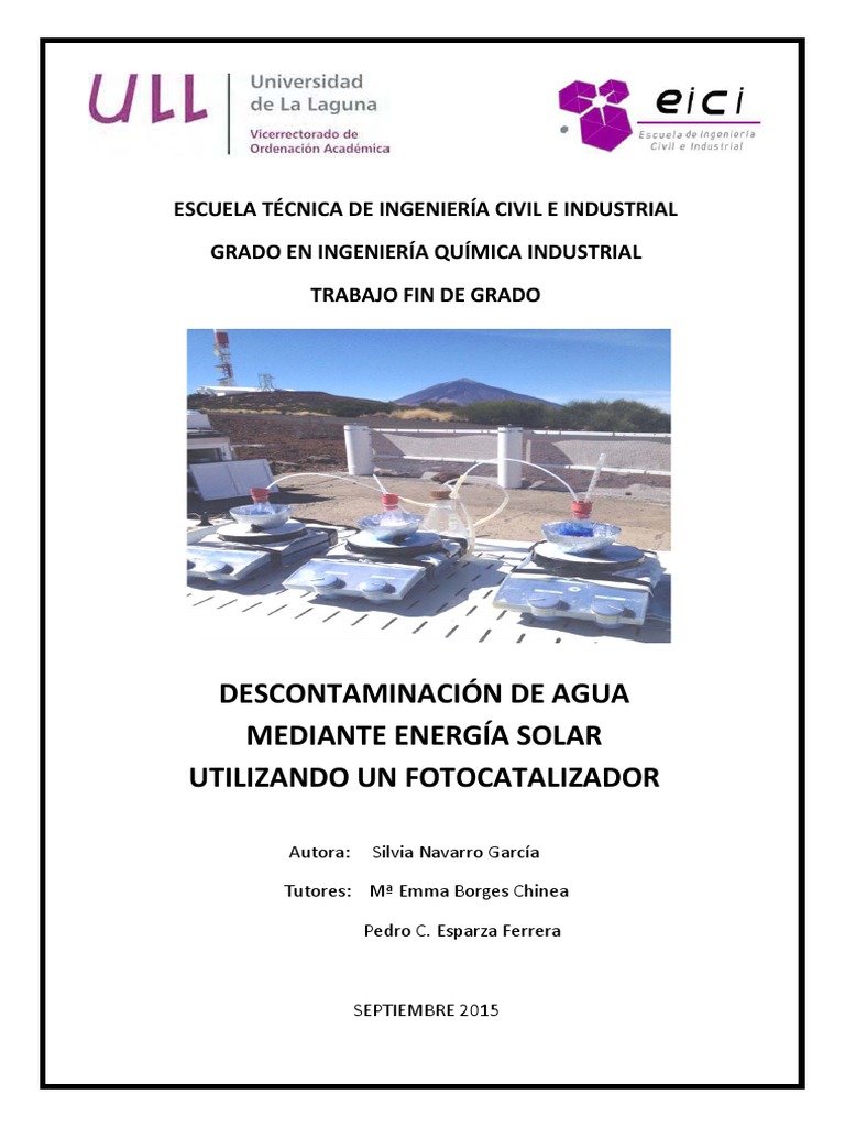 Descontaminación de agua con fotocatalizadores | PDF | Agua ...