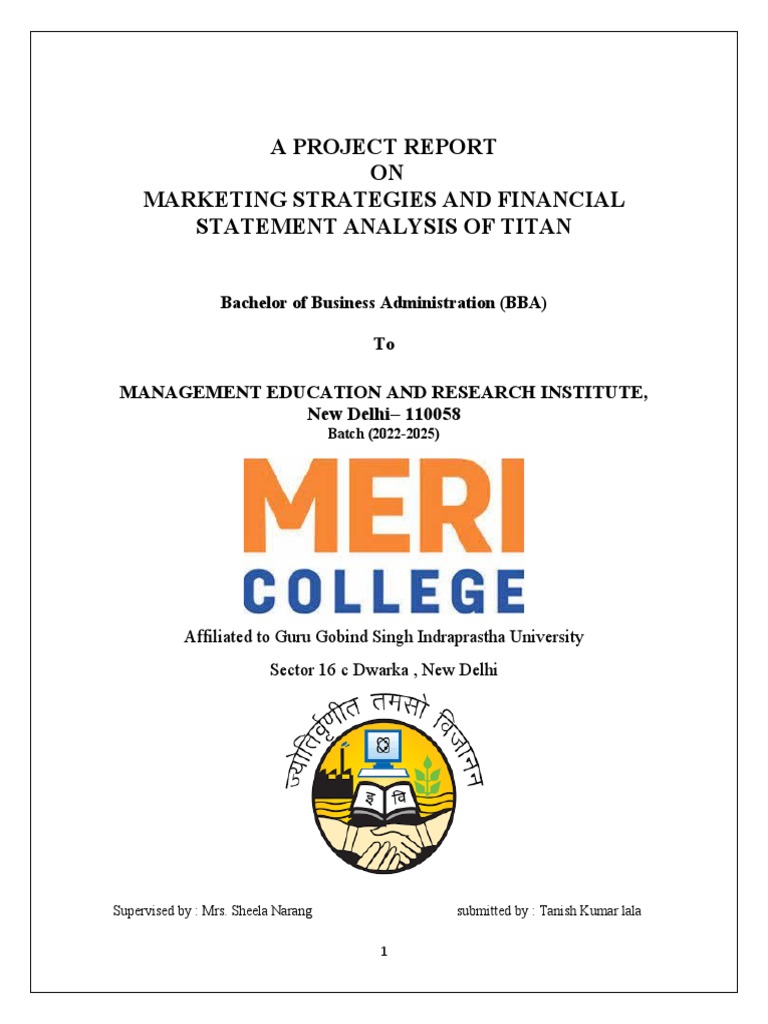 Tanish Minor Project Titan Bba 2 | PDF | Price–Earnings Ratio | Brand