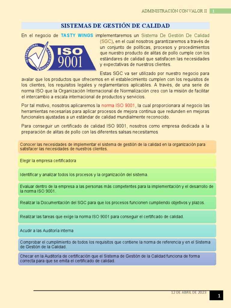 Elementos del SGC para ISO 9001 | PDF | Calidad (comercial) | Sistema ...
