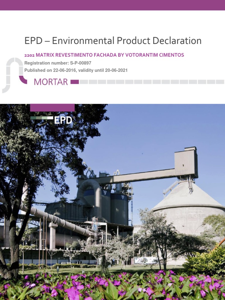 EPD - Argamassa | PDF | Waste | Concrete
