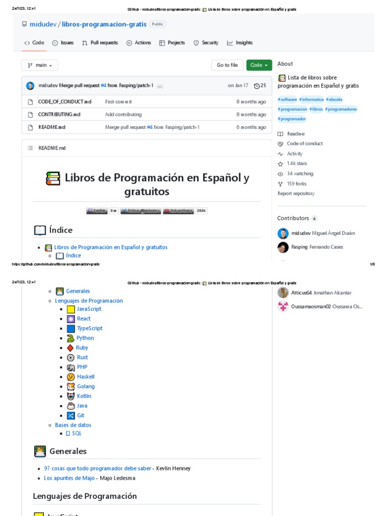 GitHub - Midudev - Libros-Programacion-Gratis - ? Lista de Libros Sobre ...