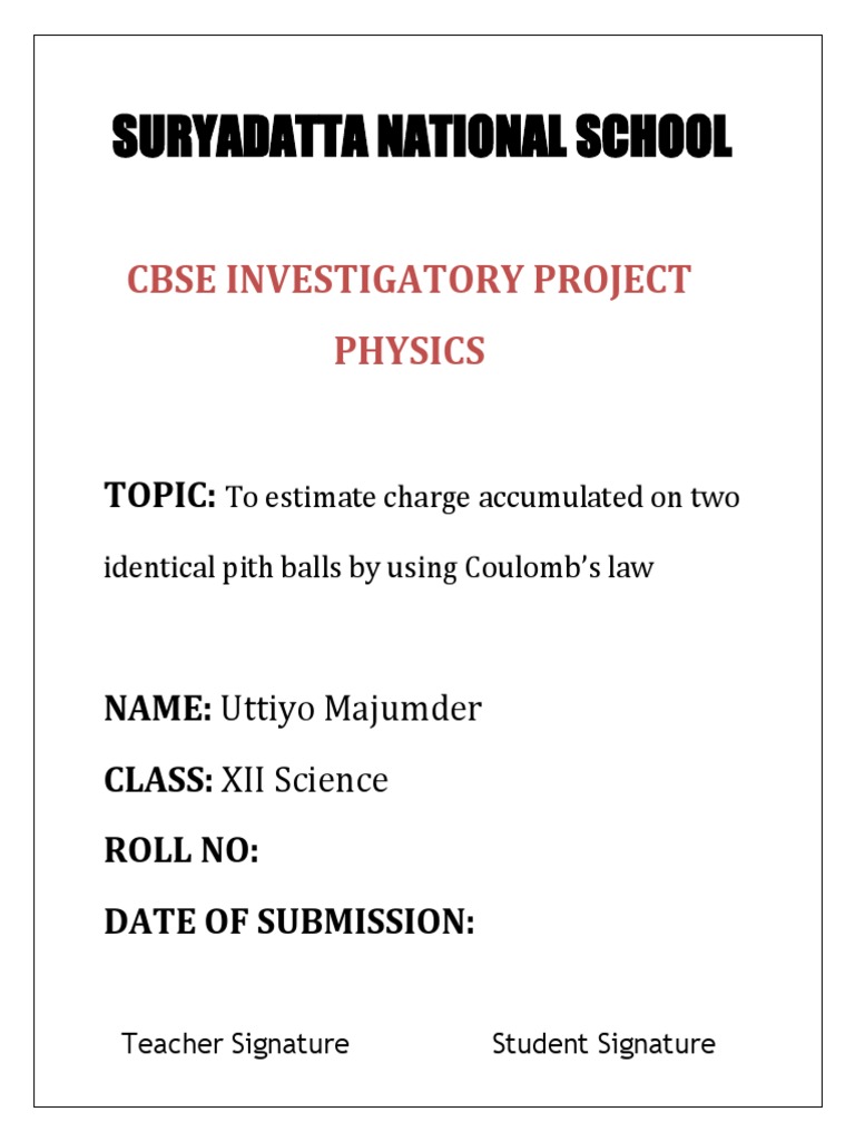 PHYSICS 12 PITH BALL PROJECT - Latest | PDF | Electric Charge | Force