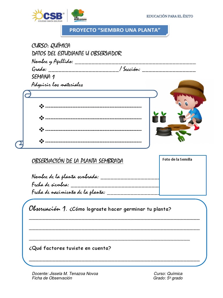 Ficha de Observacion CSB | PDF | Reproducción de plantas | Técnicas ...