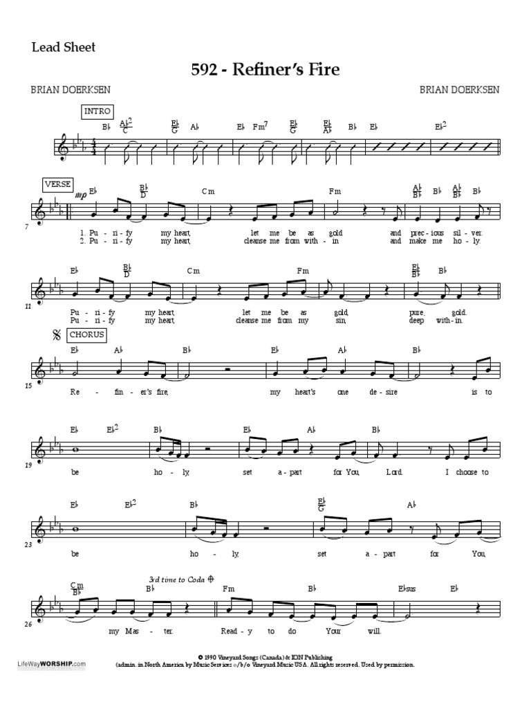 592 - Refiner's Fire: Lead Sheet | PDF