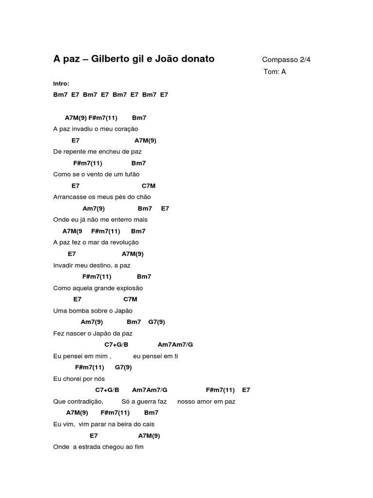 A Paz Gilberto Gil PDF | PDF