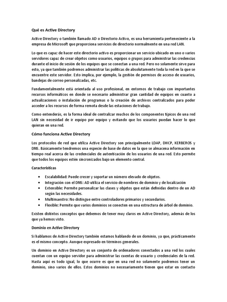Active Directory | PDF | Directorio Activo | Informática