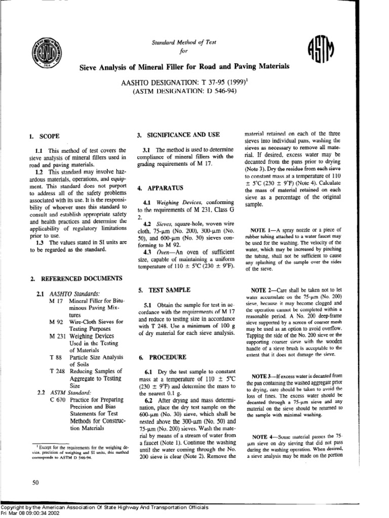 Aashto T37 | PDF
