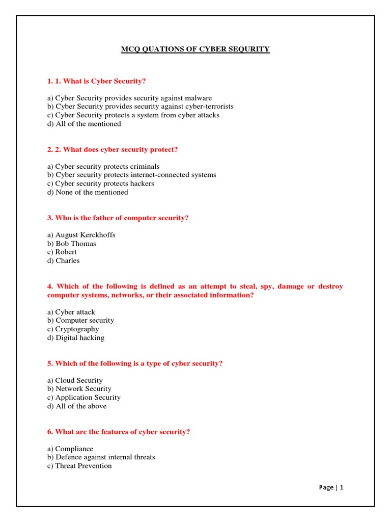 MCQ Quations of Cyber Sequrity Pdf00 | PDF | Malware | Cryptography