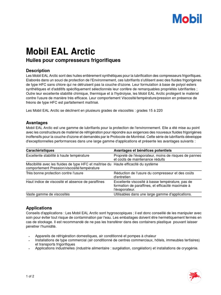 Mobil EAL Arctic | PDF | ExxonMobil | Sciences physiques