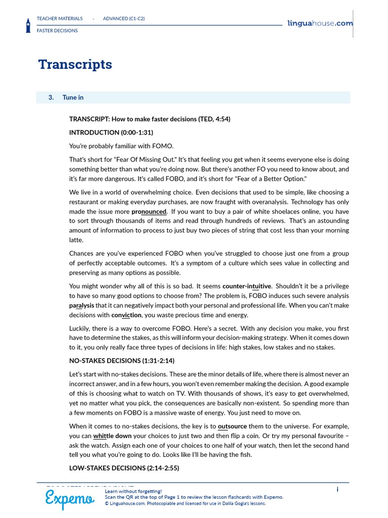 Transcripts: 3. Tune in | PDF | Psychology | Cognition