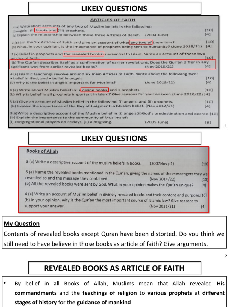 Revealed Books | PDF | Prophets And Messengers In Islam | Quran