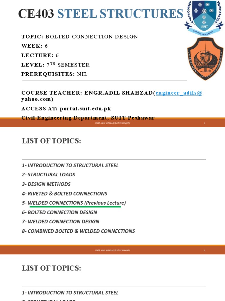 Bolted Connection Design in Steel Structures | PDF | Technology ...