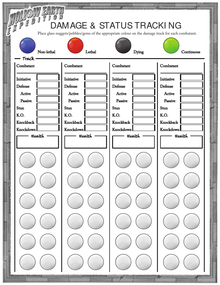 Damage & Status Tracker | PDF