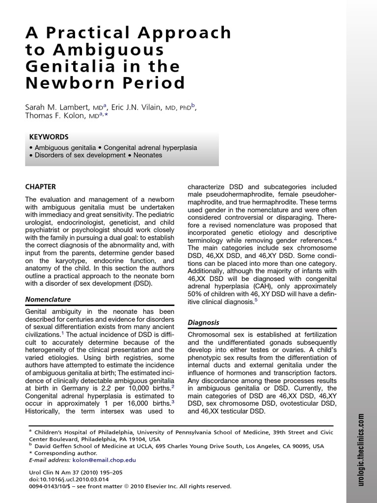 Ambiguous Genitalia | PDF | Medicine | Genetics