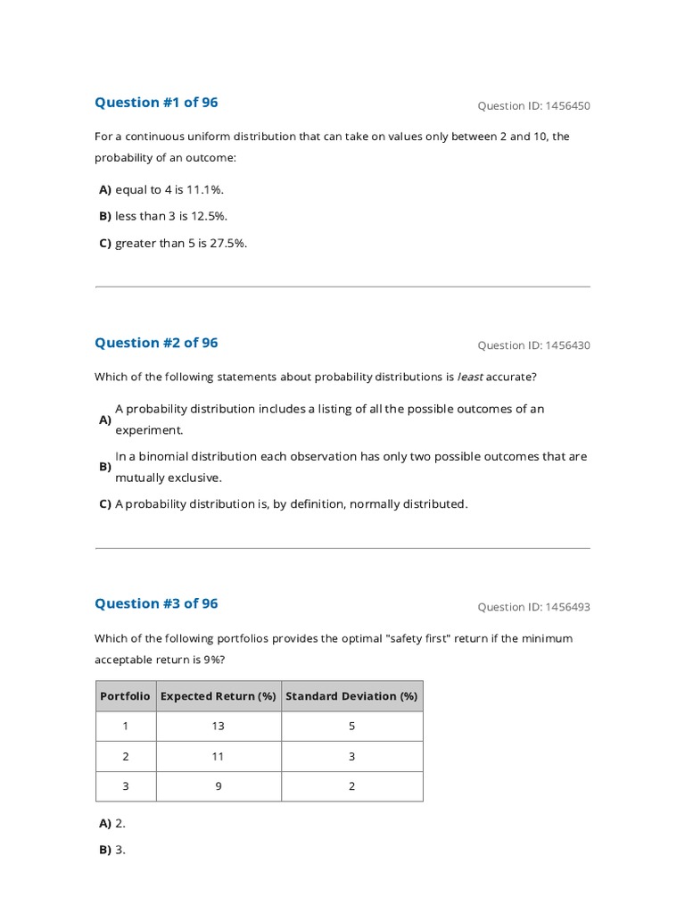 Reading 4 Common Probability Distributions | PDF | Probability ... Reading 4 Common Probability Distributions | PDF | Probability ...