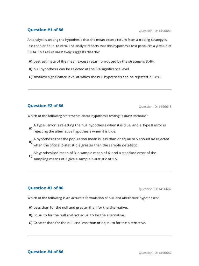 Reading 6 Hypothesis Testing | PDF | Statistical Significance ... Reading 6 Hypothesis Testing | PDF | Statistical Significance ...