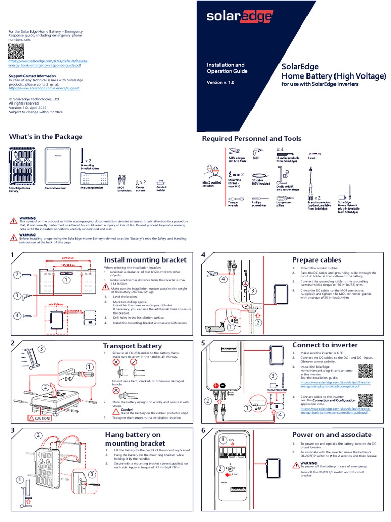 Se Home Battery Installation Guide | PDF | Lithium Ion Battery ...