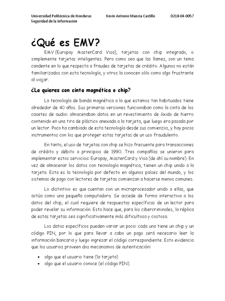 Tarjetas EMV: Seguridad y Prevención | PDF | Emv | Tarjeta de crédito