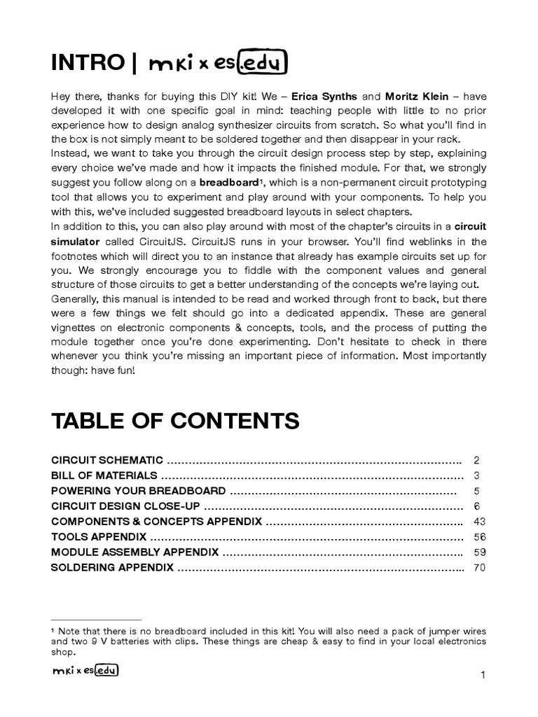 VCF - Manual Erica Synths | PDF | Capacitor | Resonance