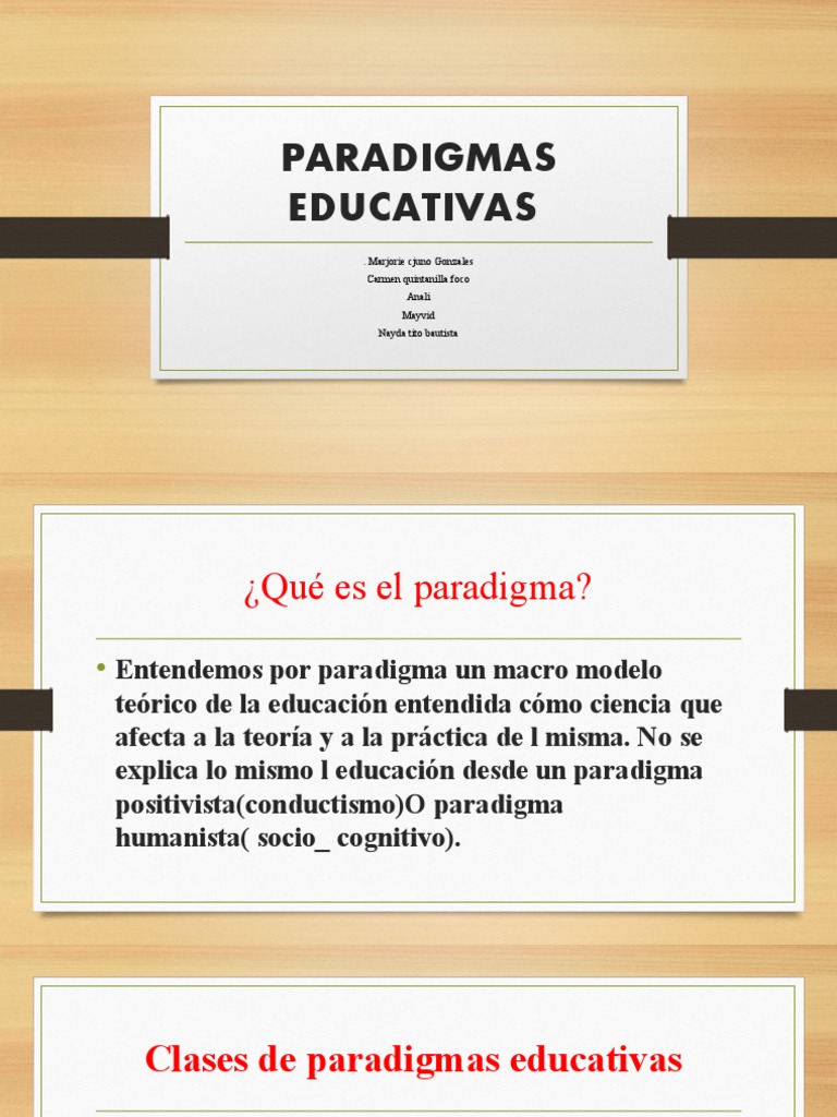 Paradigmas Educativas | PDF | Aprendizaje | Paradigma