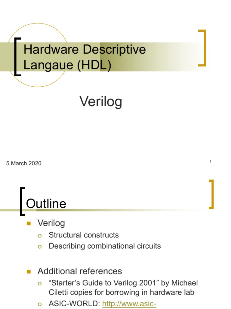 Verilog Intro | PDF | Hardware Description Language | Logic Synthesis